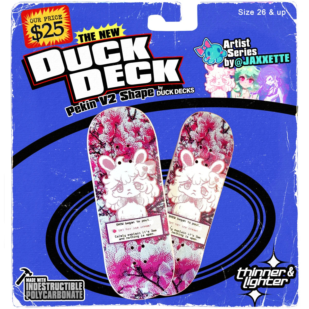 Duck Decks 32mm Snow Graphic Poly Fingerboard – 6Skates